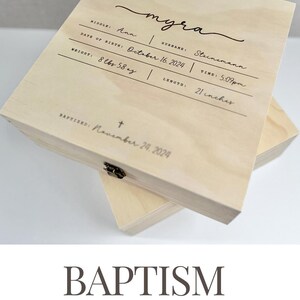 Baptism Keepsake Box Wooden Large Baptism Gift Girl Catholic ...