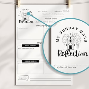 Mass Reflection Kid PRINTABLE Prayer Journal Homeschool Journal ...