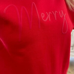 Costum Chrıstmas Merry Sweatshirt,puff Print Sweatshirt,embossed ...