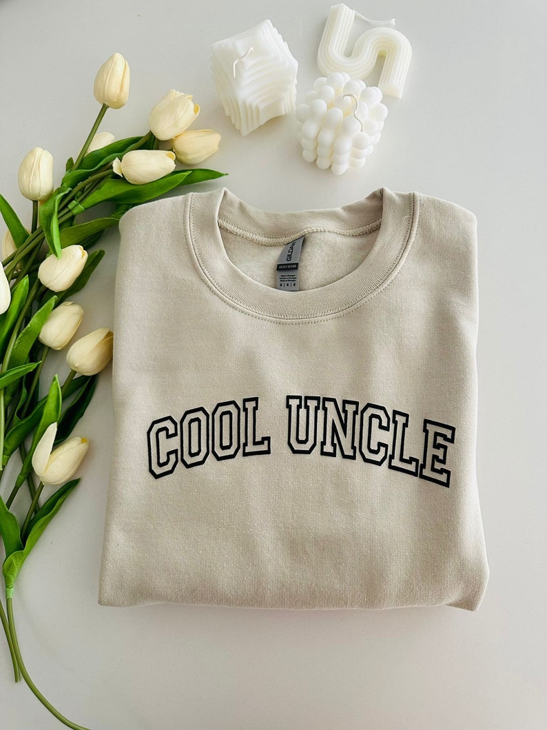 Custom Sweatshirt,puff Print Cool Uncle Sweatshirt,cool Uncles Club Tee ...