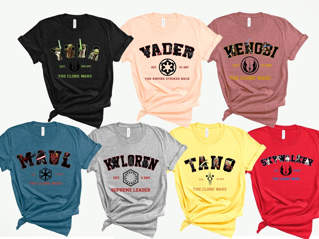 Star Wars Characters Shirt,star Wars Shirt,kenobi,skywalker,ahsoka Tano ...