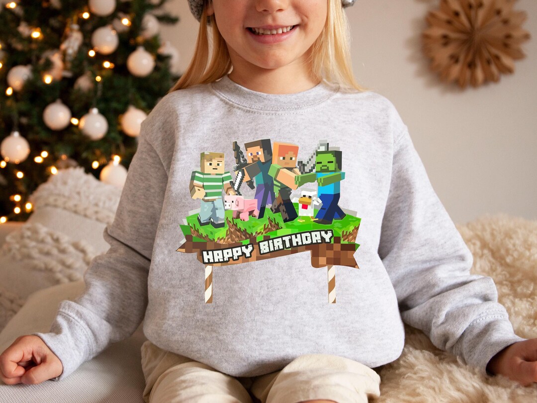Minecraft Happy Birthday Shirts,minecraft Toddler Pullover,video Game ...