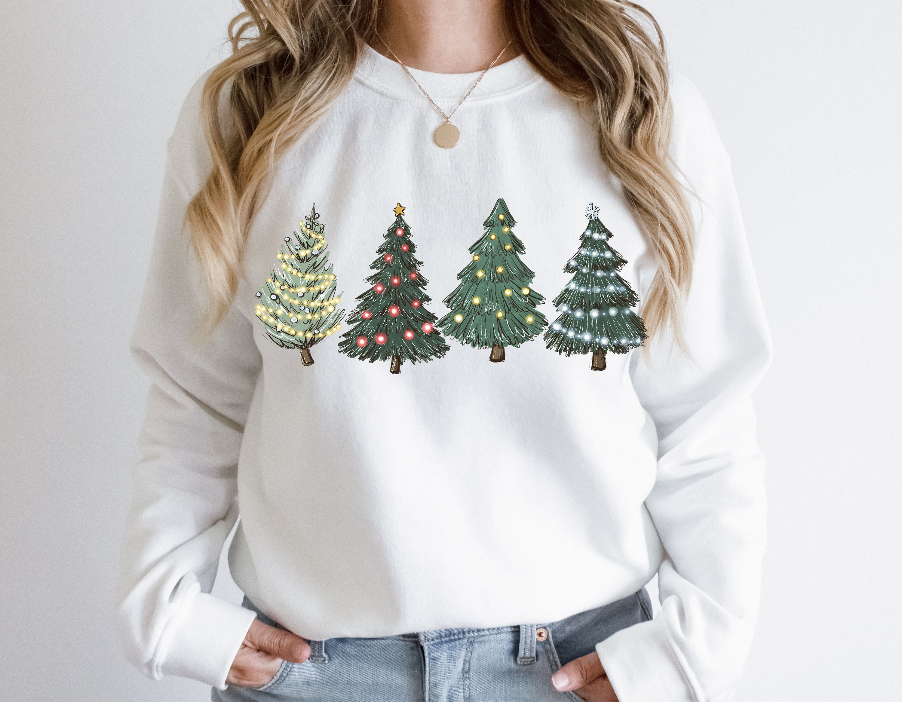 Green Tree Christmas Sweater, Christmas Sweater, Christmas Crewneck ...
