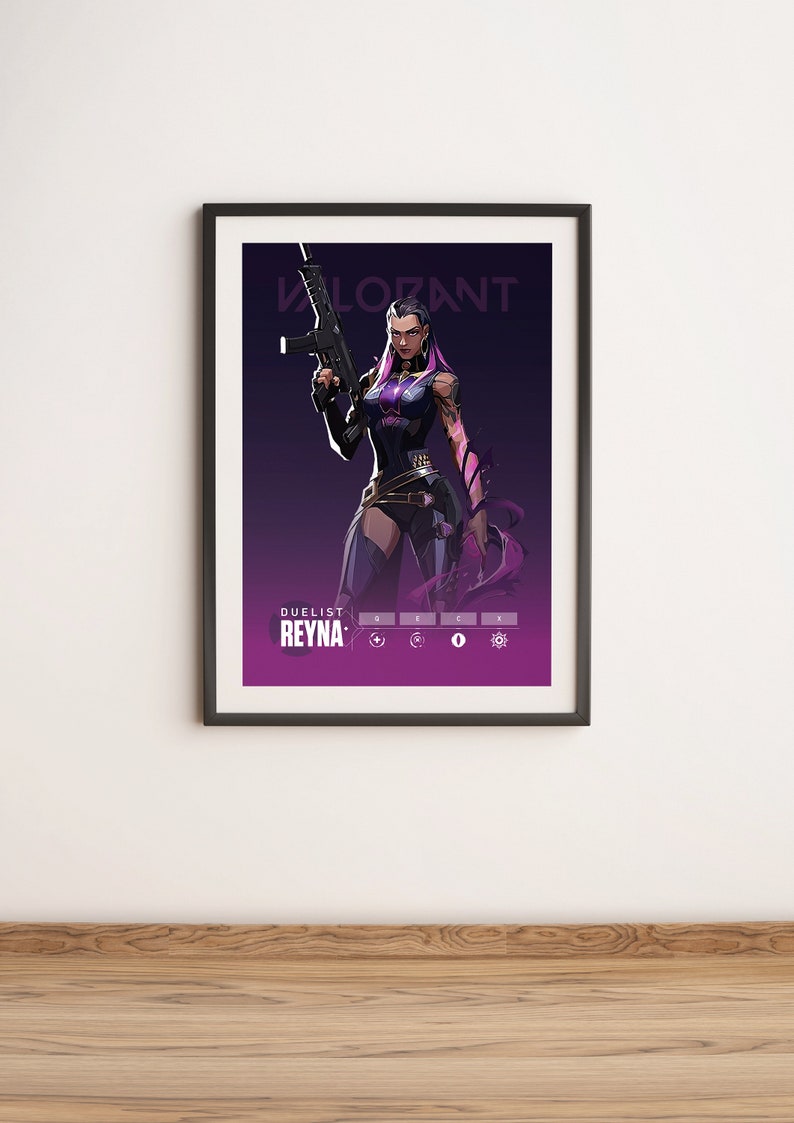Printed Roll Valorant Agent Posters AGENT REYNA DUELIST Gamer Wall Art ...