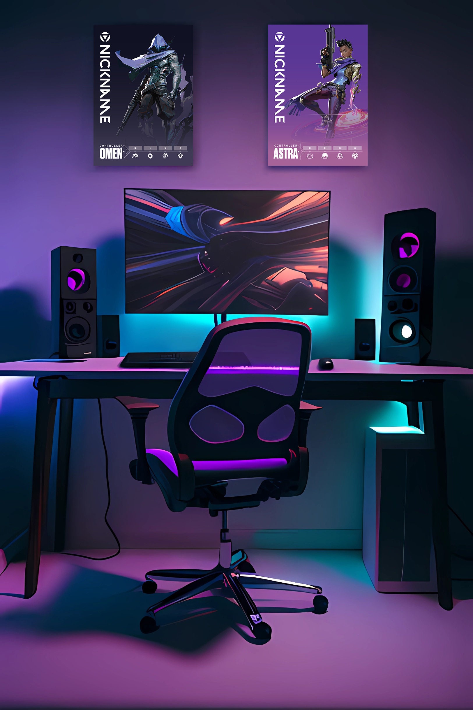 Digital Custom Valorant Agent Posters Personalize With Your Nickname ...