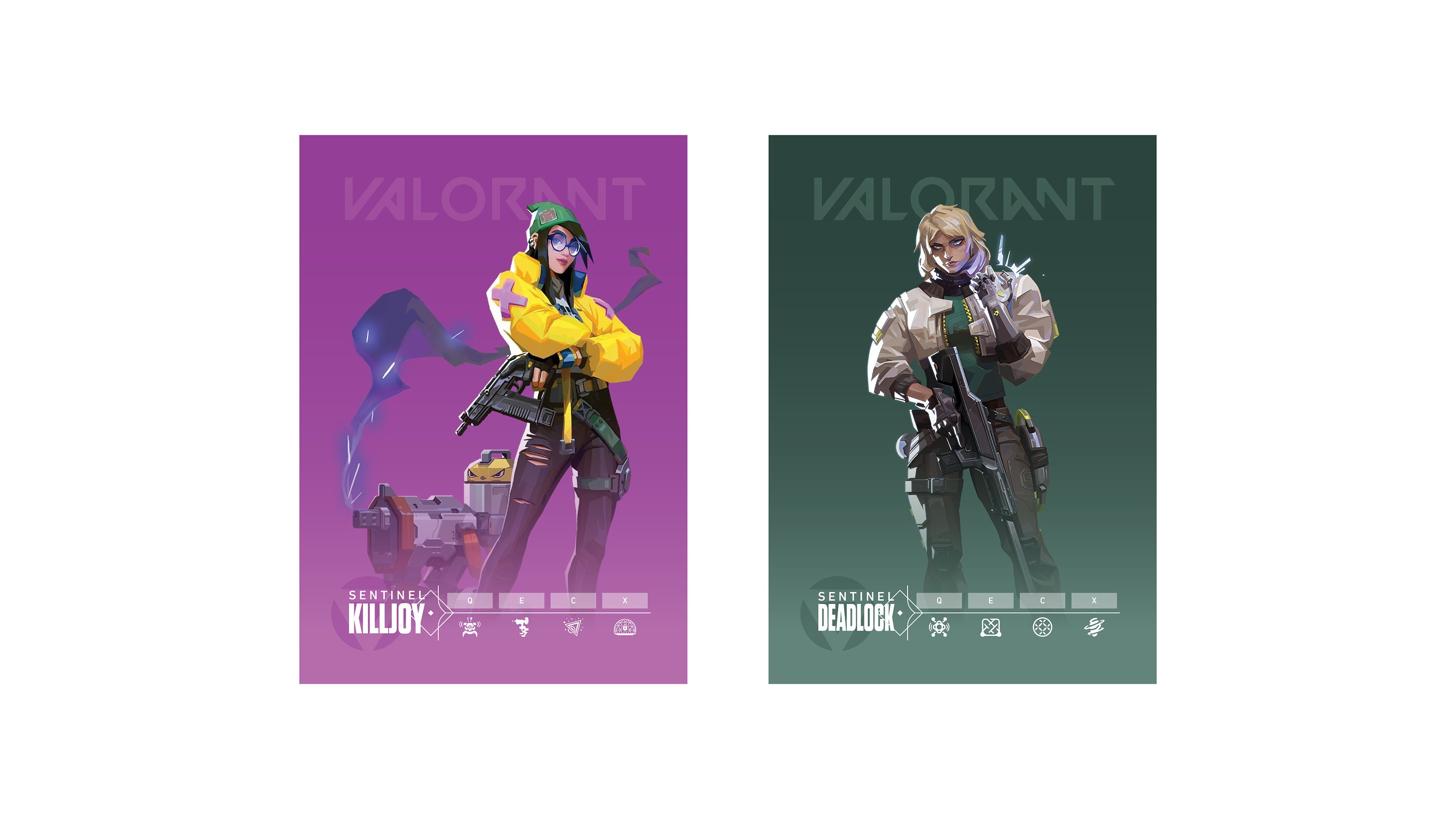 Valorant SENTINEL Agent Digital Posters Abilities Showcase Gamer Wall ...