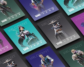 Valorant INITIATOR Agent Digital Posters Abilities Showcase Gamer Wall ...
