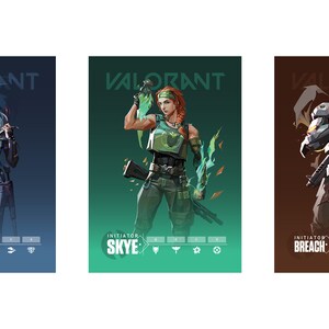 Valorant INITIATOR Agent Digital Posters Abilities Showcase Gamer Wall ...