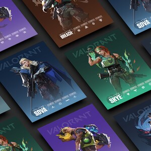 Valorant INITIATOR Agent Digital Posters Abilities Showcase Gamer Wall ...