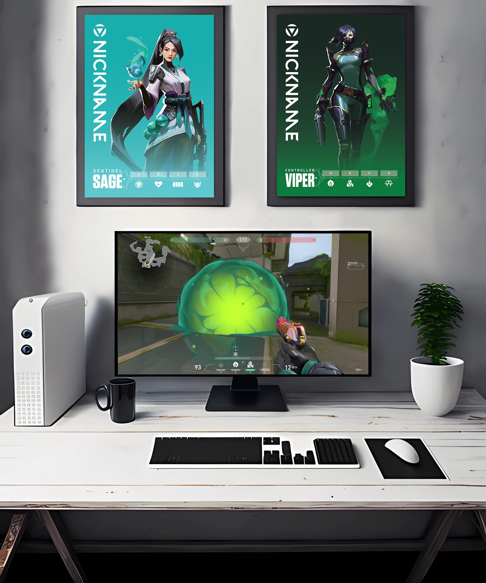 Digital Custom Valorant Agent Posters Personalize With Your Nickname ...