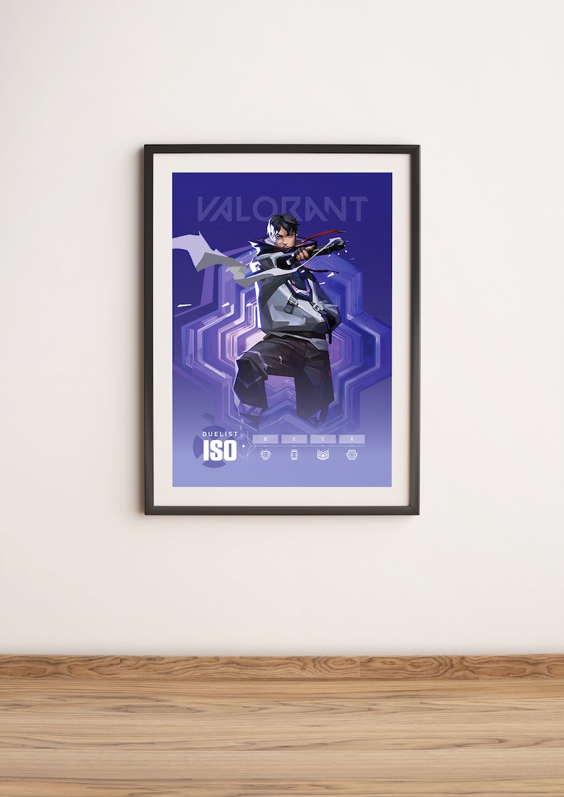 Printed Roll Valorant Agent Posters AGENT ISO DUELIST Gamer Wall Art ...