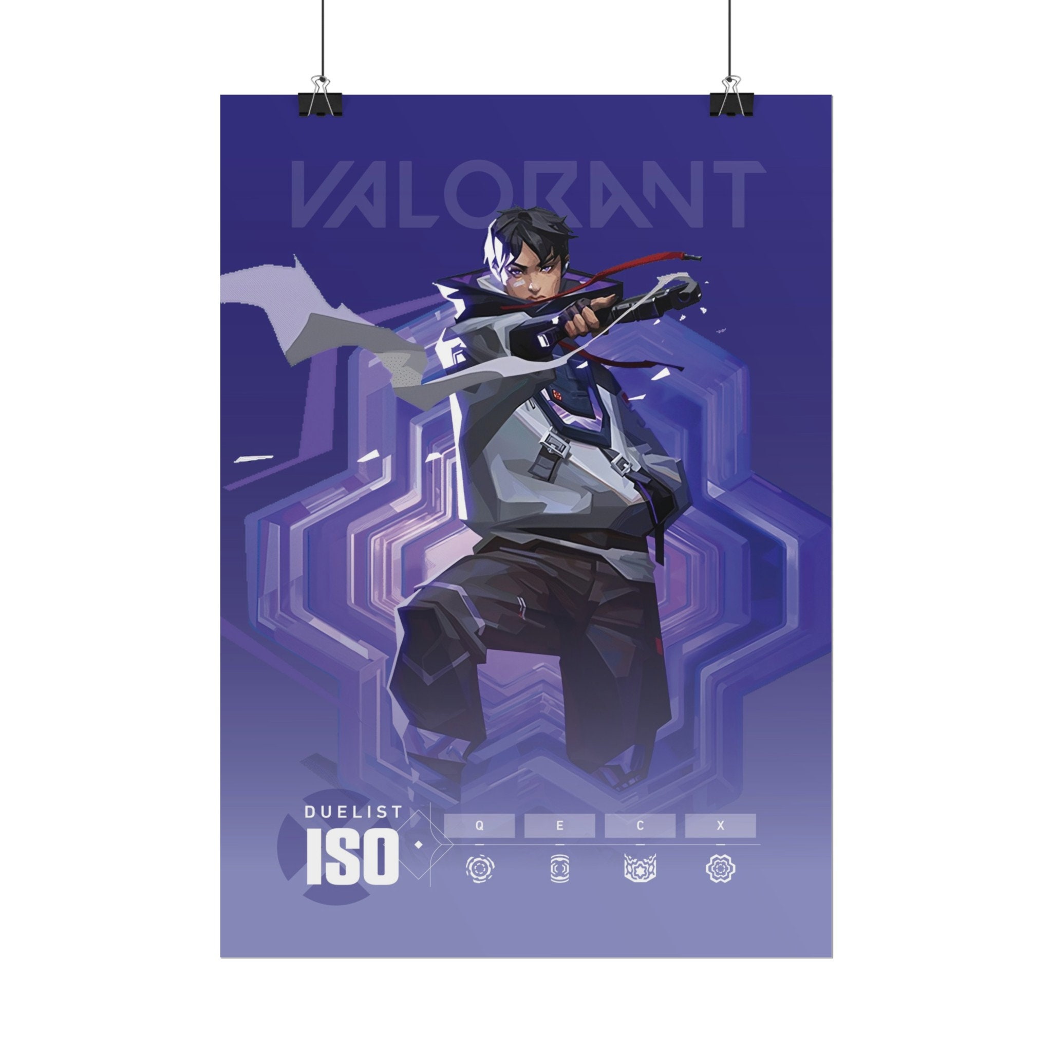 Printed Roll Valorant Agent Posters AGENT ISO DUELIST Gamer Wall Art ...