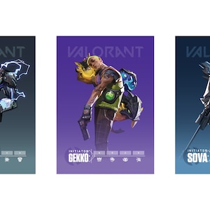 Valorant INITIATOR Agent Digital Posters Abilities Showcase Gamer Wall ...