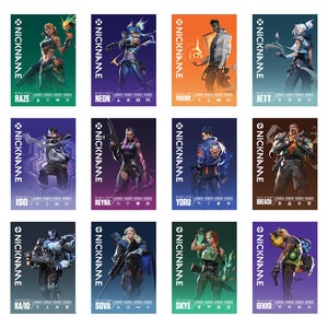 Digital Custom Valorant Agent Posters Personalize With Your Nickname ...