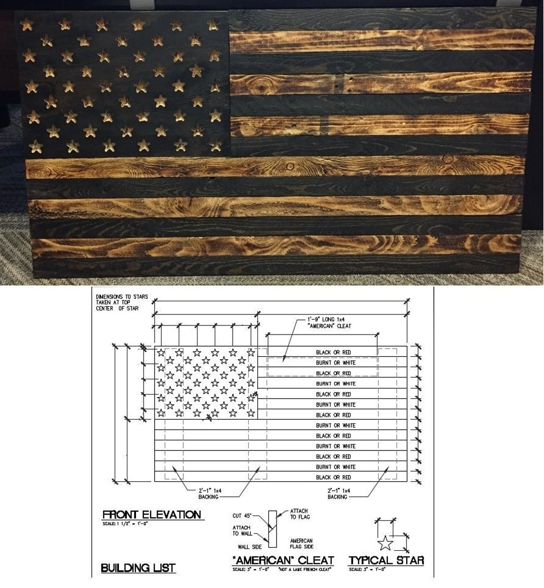 American Flag (wood) - Building Plans - Etsy
