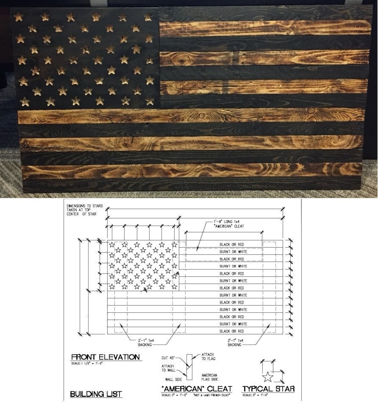 American Flag (wood) - Building Plans - Etsy