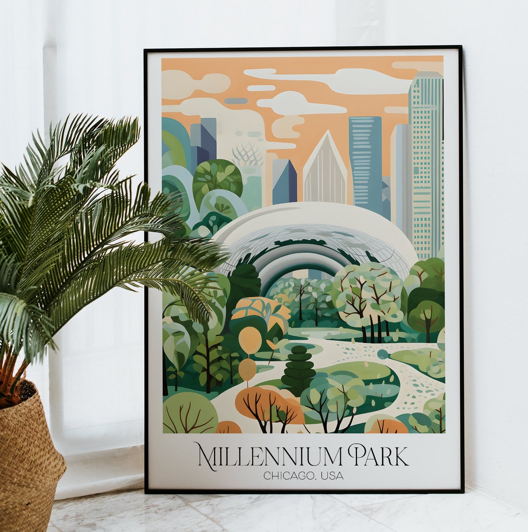 Printable Chicago Art Chicago Print Cloud Gate Travel Print Chicago ...