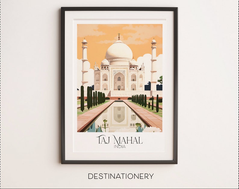 Printable Taj Mahal Art | Taj Mahal Print | Travel Prints | Aesthetic ...