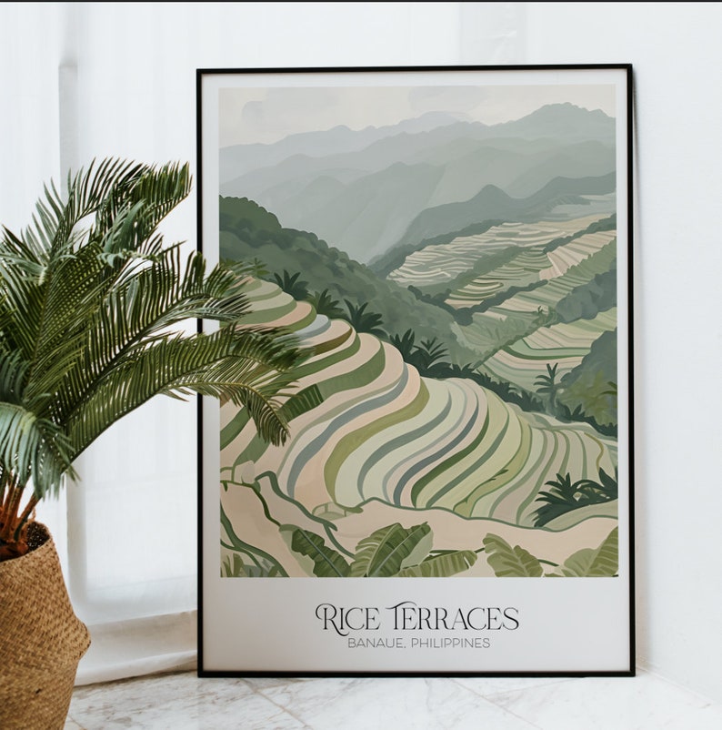 Printable Filipino Art | Banaue Rice Terraces Print | Travel Prints ...