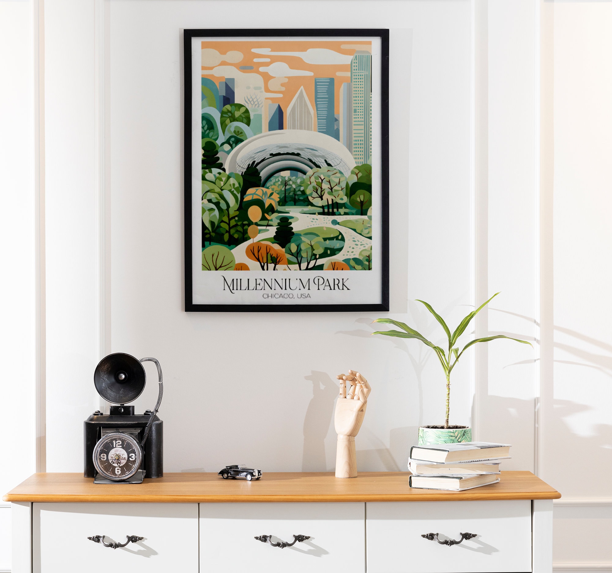 Printable Chicago Art Chicago Print Cloud Gate Travel Print Chicago ...