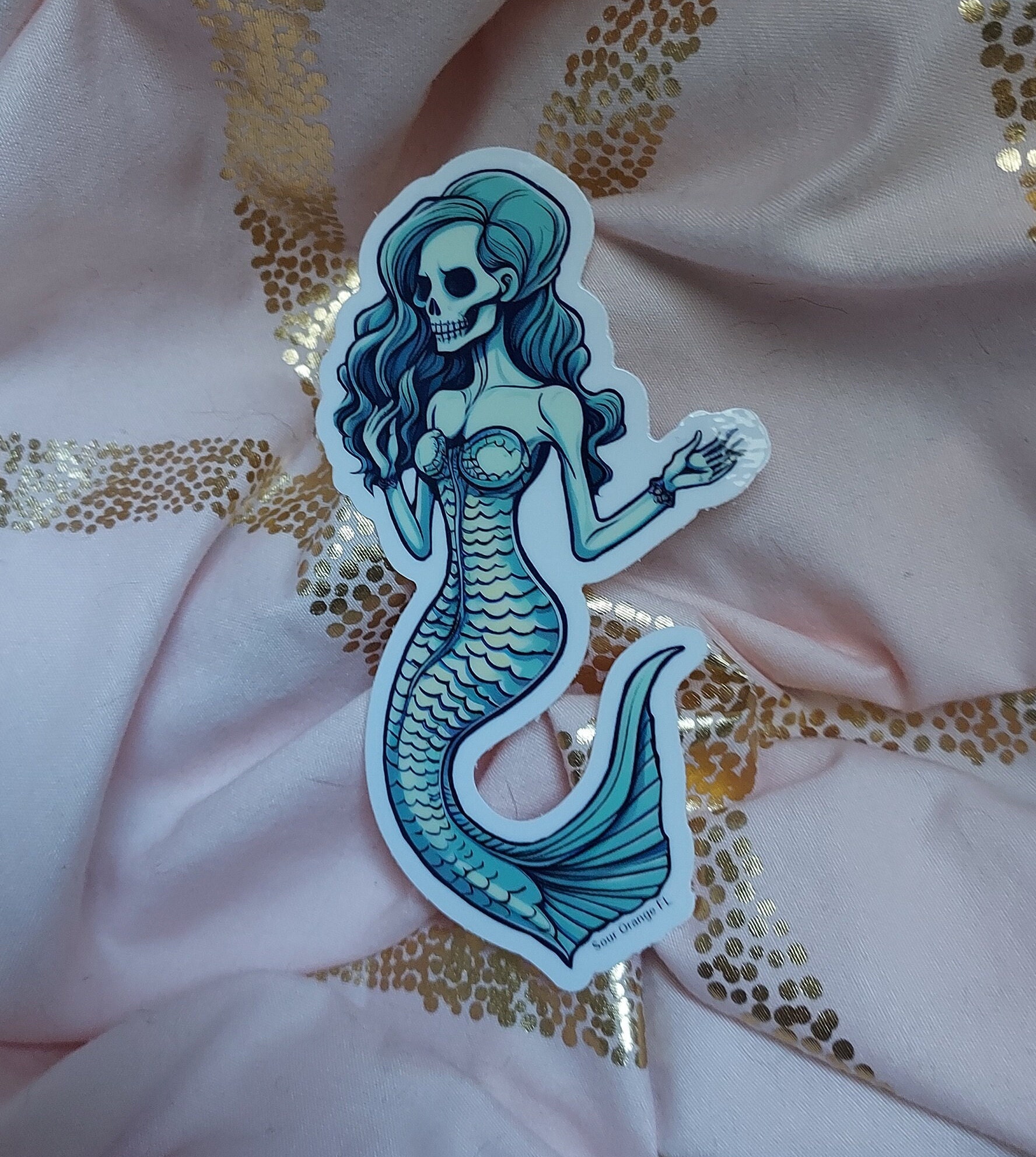 Siren Mermaid Skeleton Sticker - Etsy
