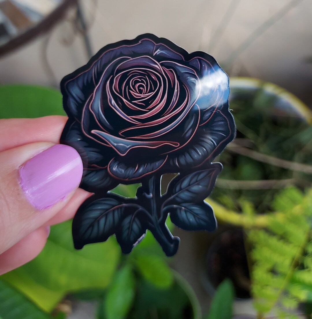 Black Rose Sticker - Etsy