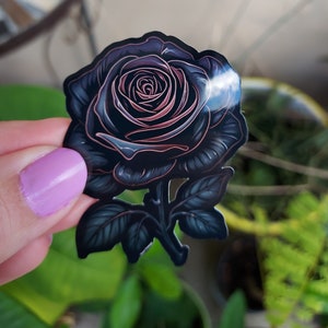 Black Rose Sticker - Etsy