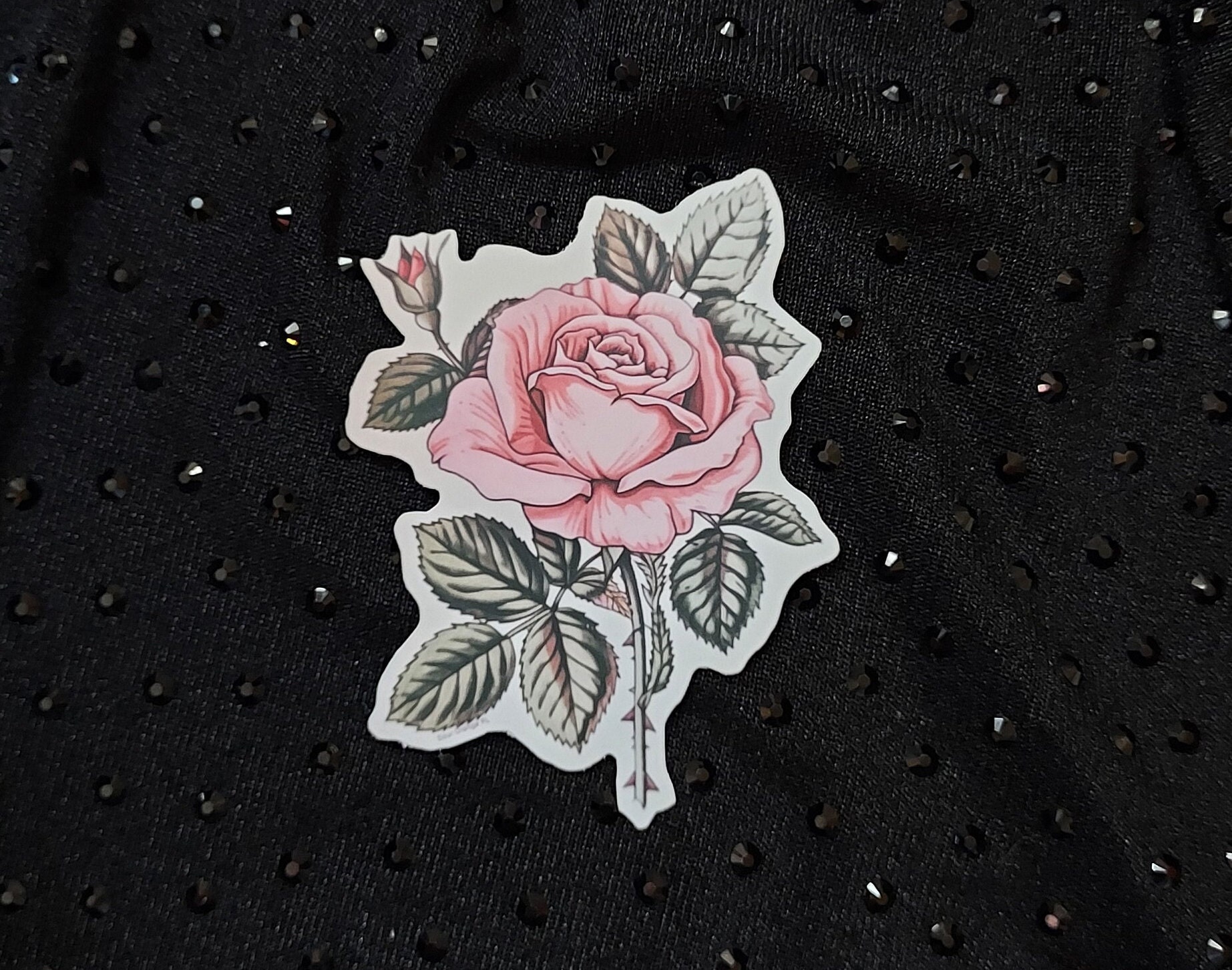 Western Vintage Pink Rose Sticker - Etsy