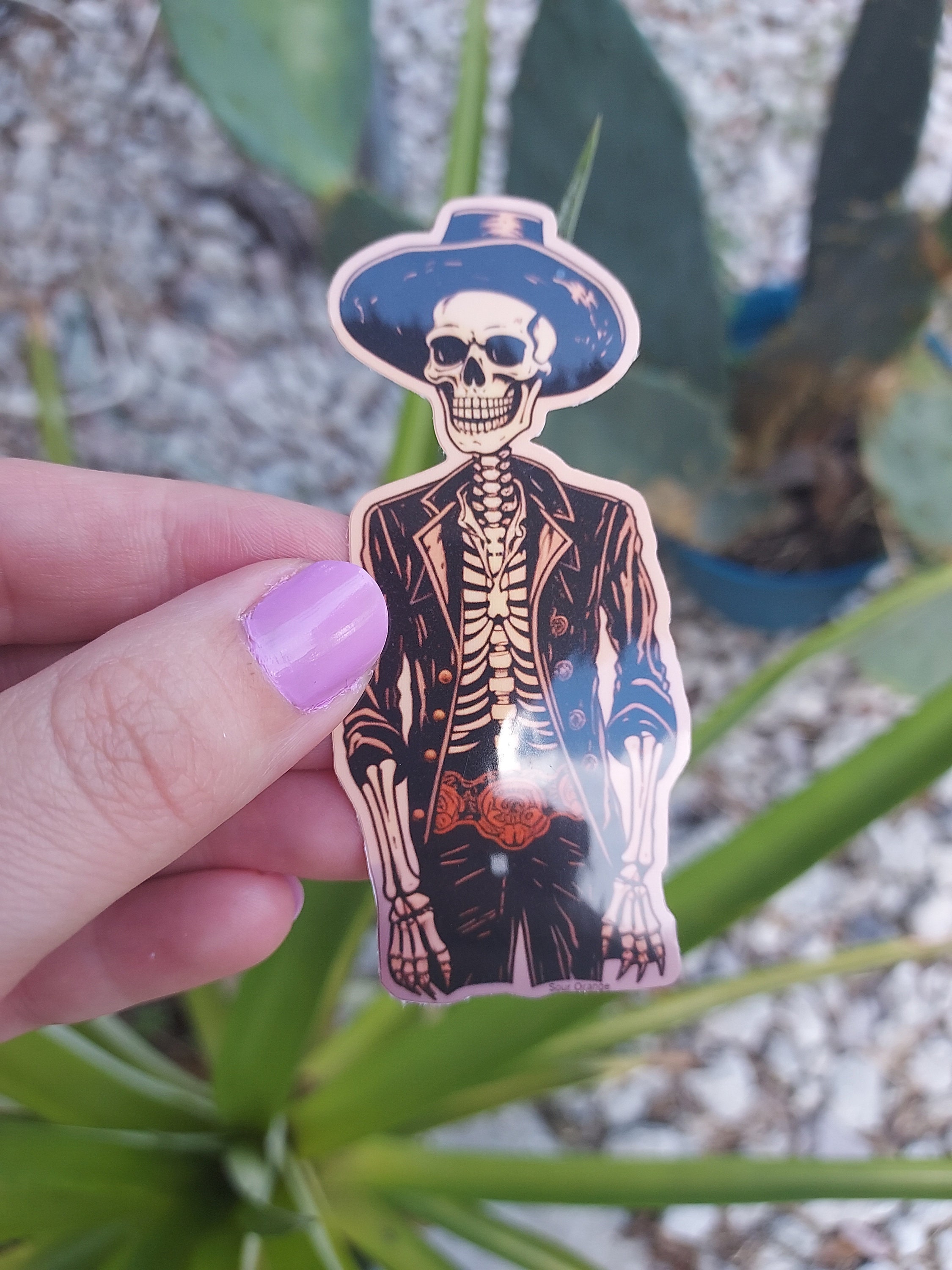 Cowboy Western Skeleton Sticker - Etsy