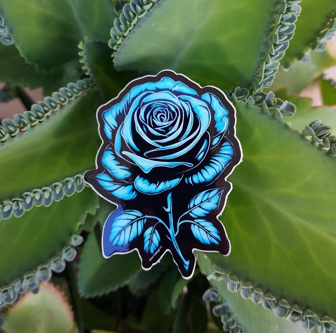 Blue Rose Sticker - Etsy