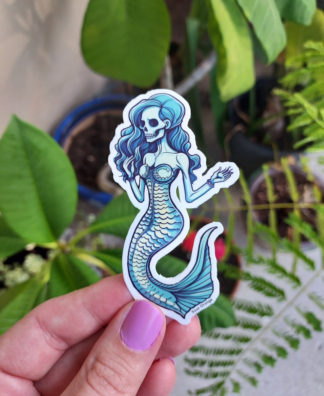 Siren Mermaid Skeleton Sticker - Etsy