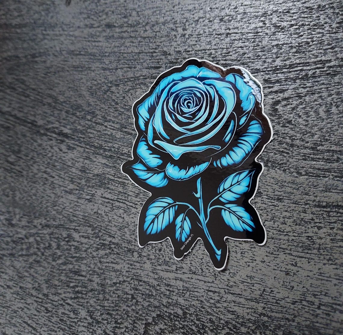 Blue Rose Sticker - Etsy