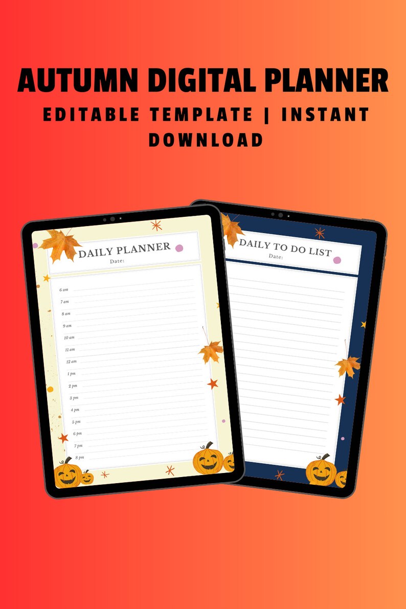Autumn Lifestyle Planners Editable CANVA Template Fall Organizers ...