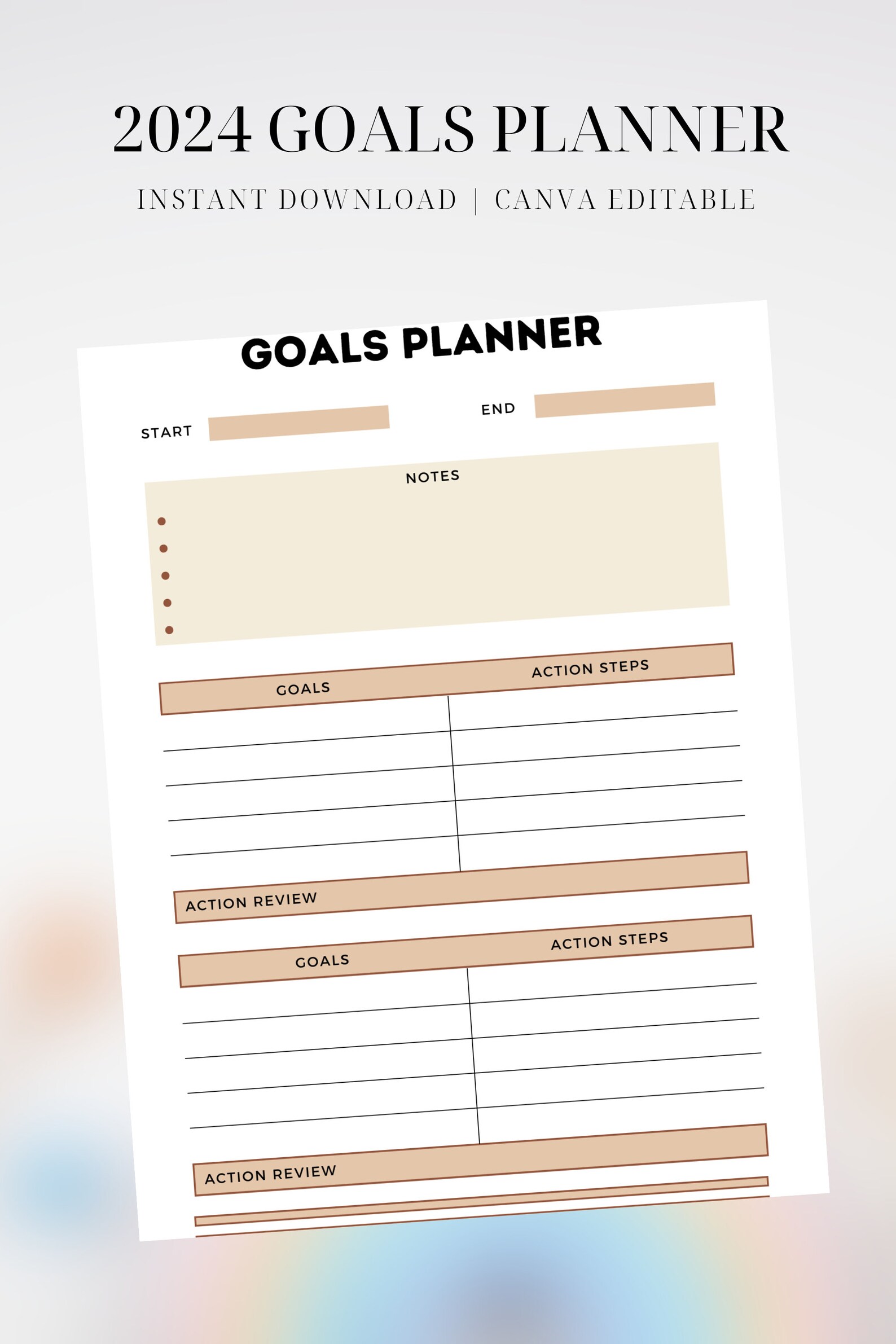 Digital Goal Planner Canva Goal Tracker and Goal Planning - Etsy