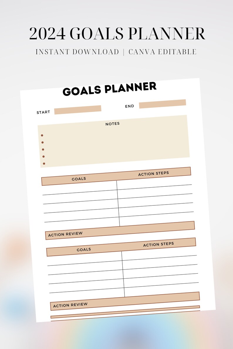 Digital Goal Planner Canva Goal Tracker and Goal Planning - Etsy