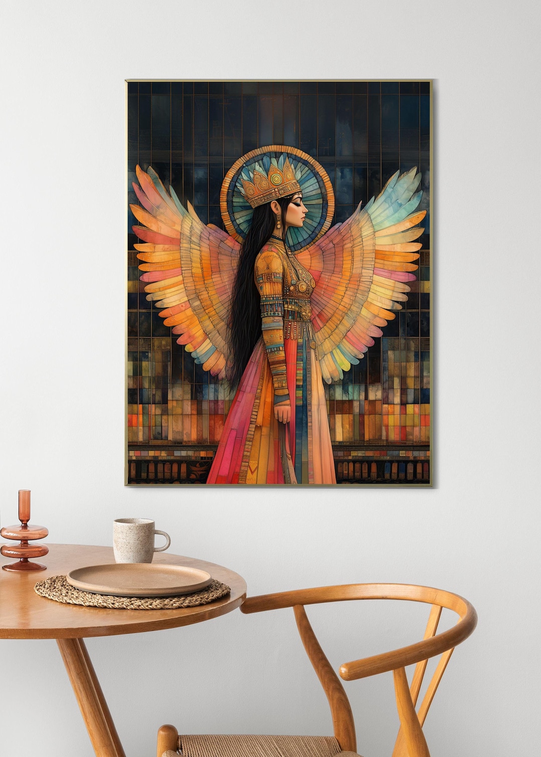 Anunnaki Star Goddess Inanna Abstract Dark Rainbow on Black Background ...