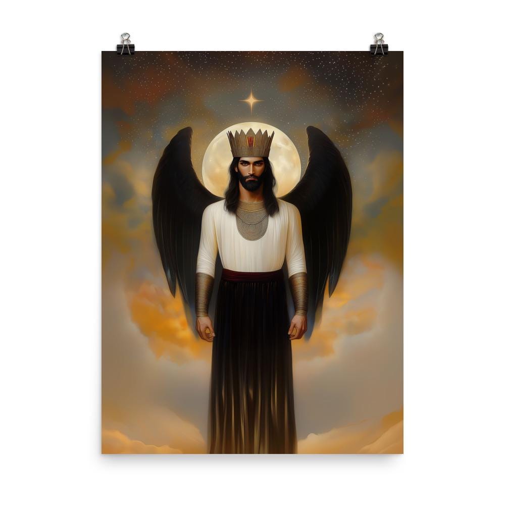 Enlil Anunnaki Sumerian Star God PAPER POSTER PRINT Dark Night Ancient ...