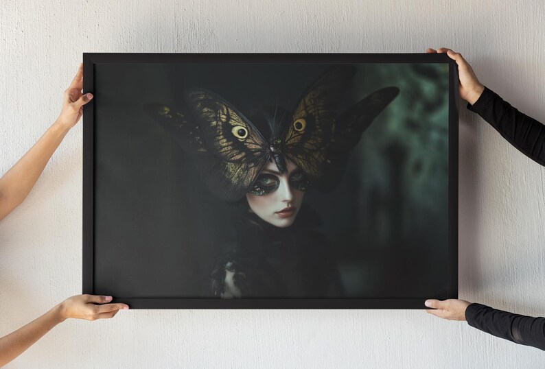 The Masquerade Party Moth Woman Photo Realistic Portrait Painting ...