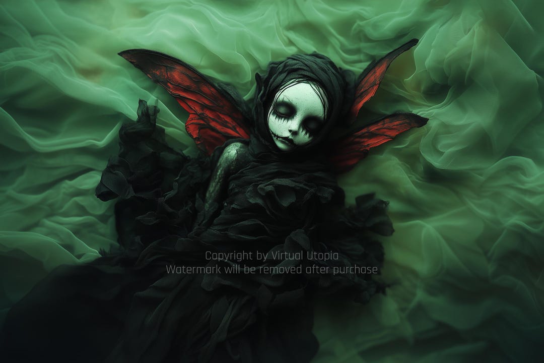 Fairy Corpse Macabre Portrait Painting INSTANT DOWNLOAD Wall Decor ...