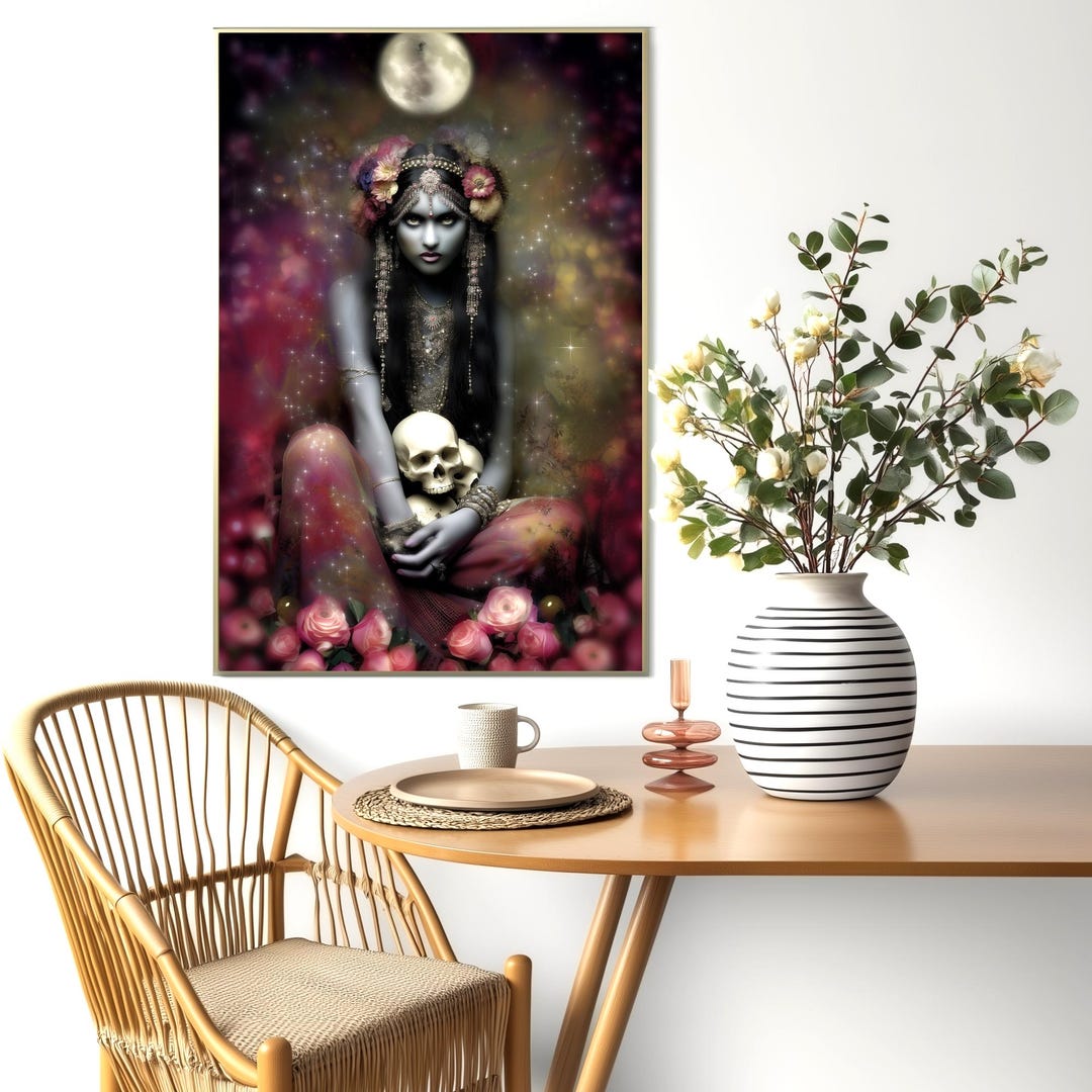 Goddess Kali Art Nouveau Skulls Poster: Hindu Altar Decor Print - Etsy ...