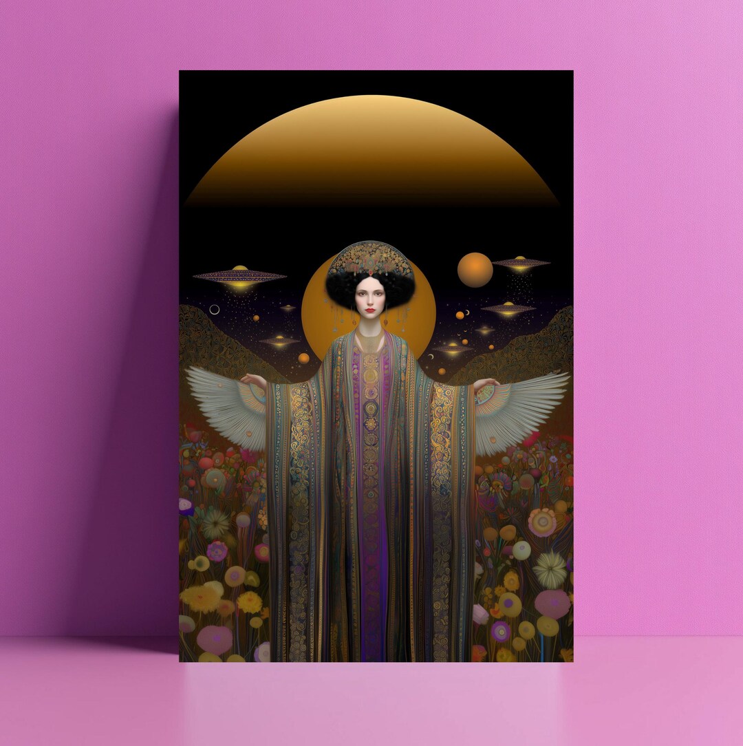 Anunnaki Sky Goddess Inanna | Surreal Art Nouveau Portrait Painting ...