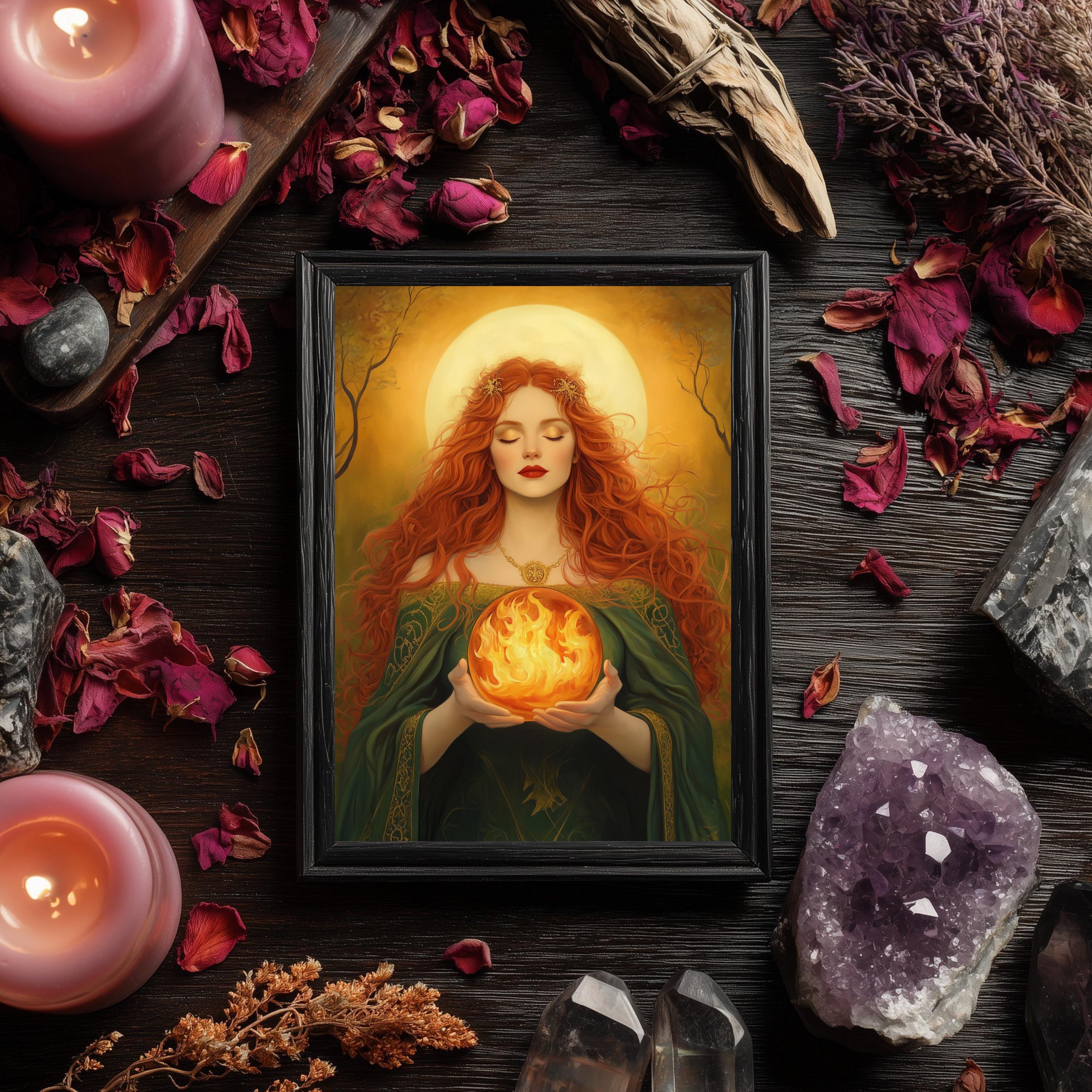 Brigid Vitality & Well Being Prayer Card: Celtic Fire Goddess Healing ...