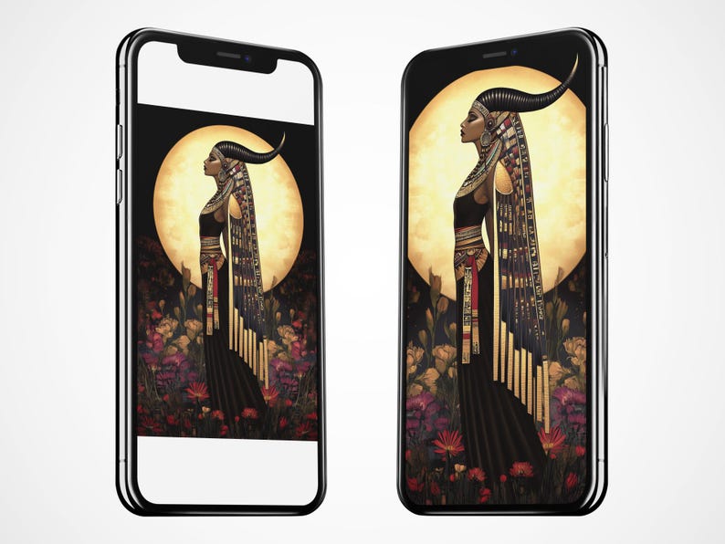 Moon Goddess Hathor Art Print: Printable Egyptian Dark Academia Altar ...