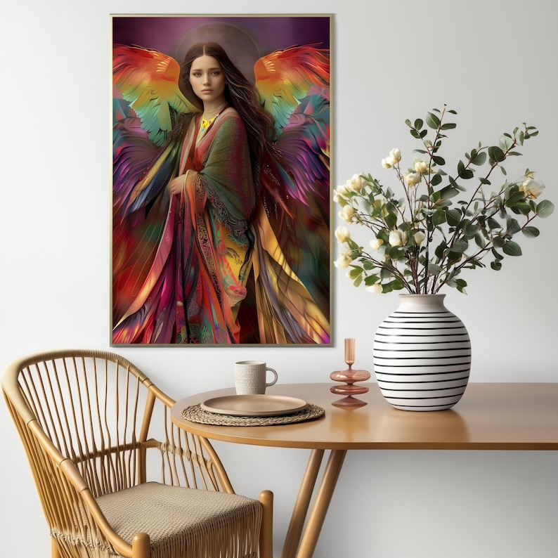 Rainbow Goddess Iris Print: Bohemian Boho Fantasy Altar Wall Art ...