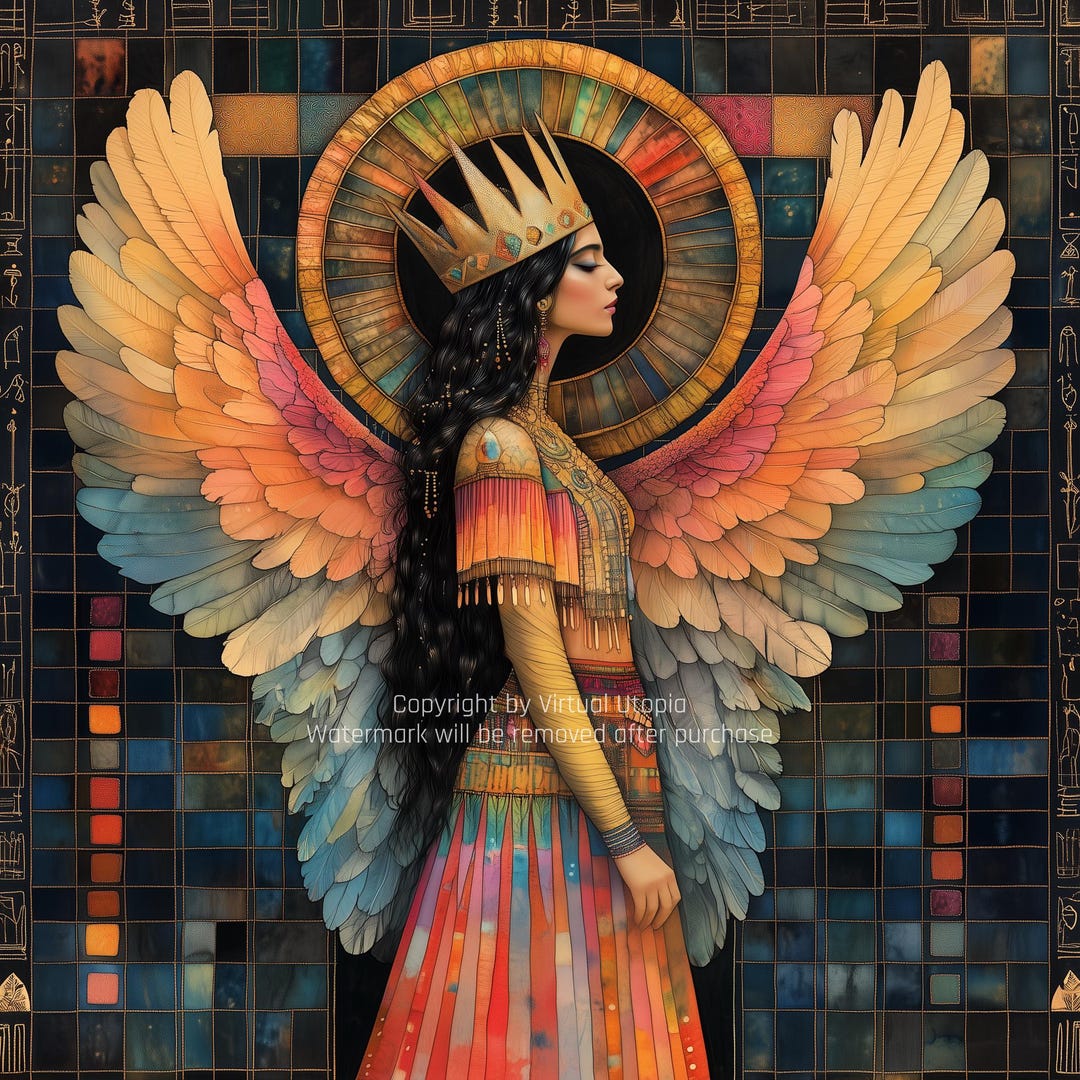 Anunnaki Star Goddess Inanna 3 Files Abstract Dark Rainbow on Mosaic ...