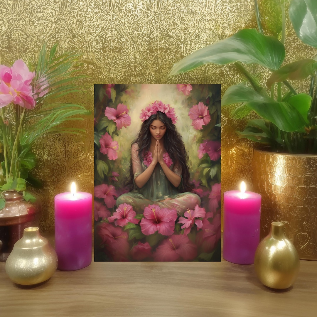 Laka’s Ho’oponopono Meditation Altar Card: Floral Hawaiian Goddess ...