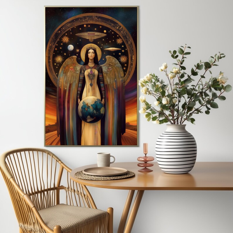 Goddess Ishtar Art Nouveau Poster: Anunnaki Sumerian Star Portrait - Etsy