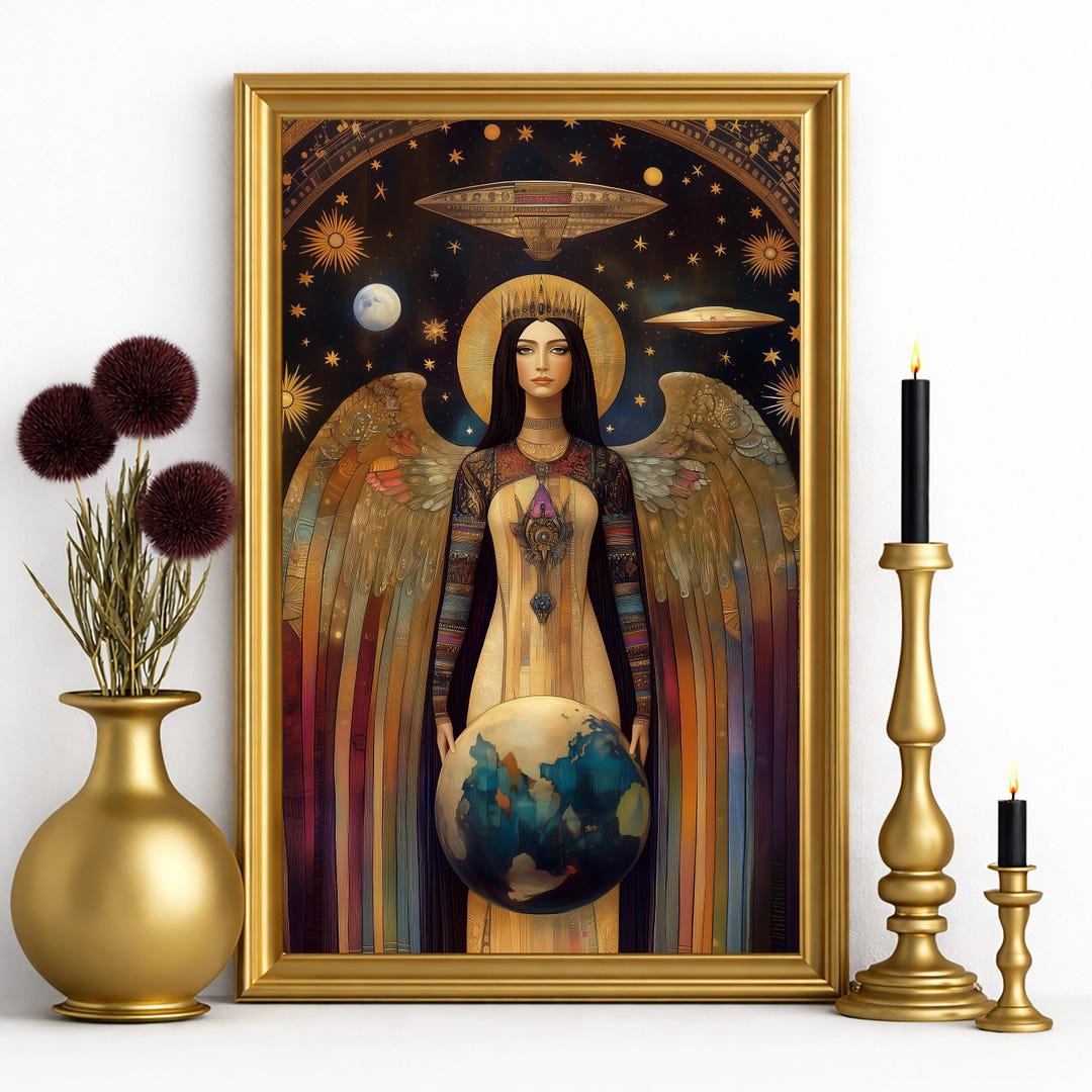 Star Goddess Ishtar Art Print: Printable Surreal Art Nouveau Anunnaki ...