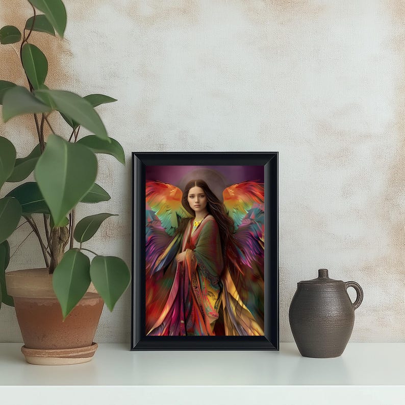 Rainbow Goddess Iris Print: Bohemian Boho Fantasy Altar Wall Art ...