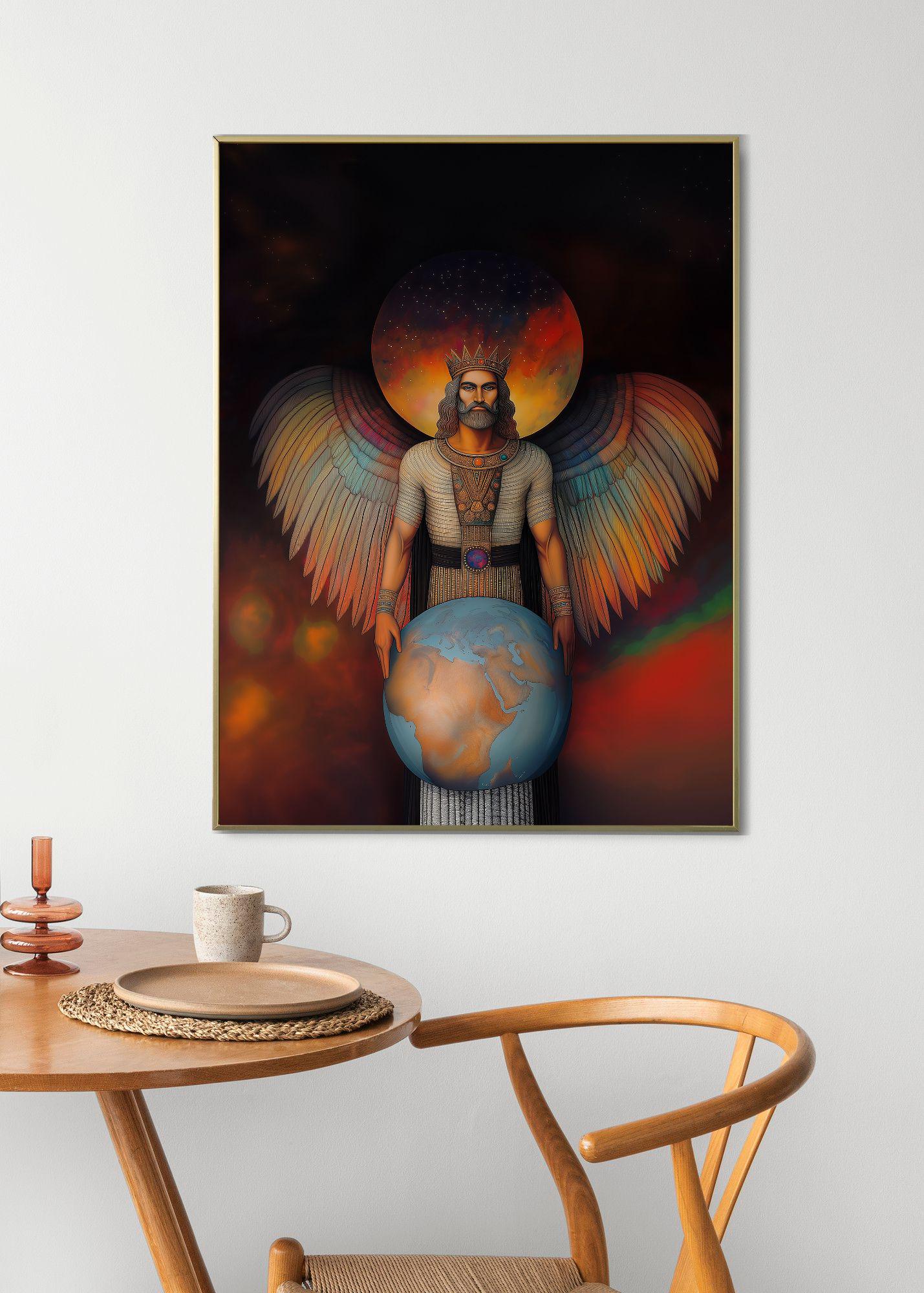 Anu Anunnaki Star God King of the Sumerian Gods Abstract Dark Rainbow ...